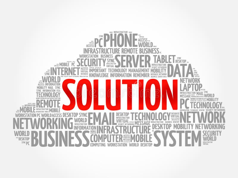Solution word cloud stock illustration. Illustration of corporate ...