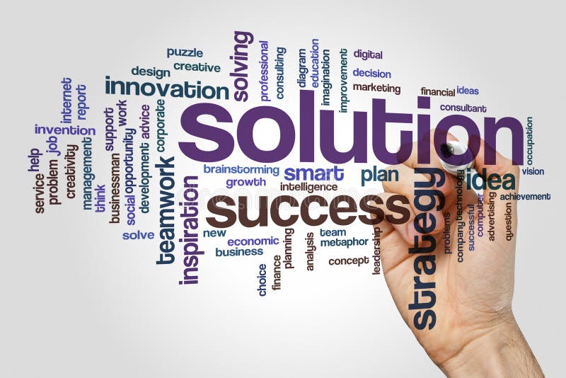 SOLUTION Word Cloud, Business Concept Stock Image - Image of human ...