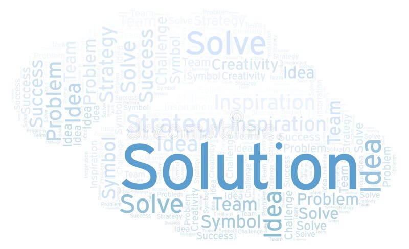 Solution word cloud. stock illustration. Illustration of poster - 126627754
