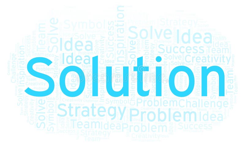 Solution word cloud. stock illustration. Illustration of rendering ...