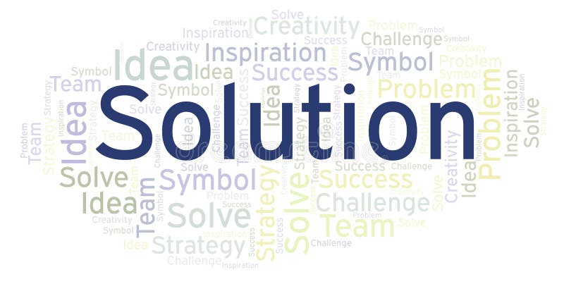 Solution word cloud. stock illustration. Illustration of poster - 126627754