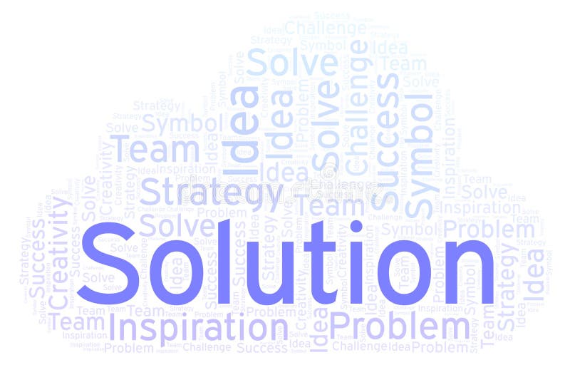 Solution word cloud. stock illustration. Illustration of poster - 126627754