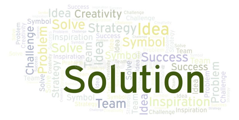 Solution word cloud. stock illustration. Illustration of poster - 126627754