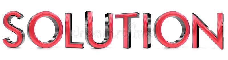 3d Businessman With Word Solution Stock Illustration - Illustration of ...