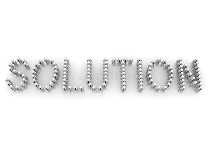 SOLUTION Word Formed by Crowd Stock Illustration - Illustration of ...