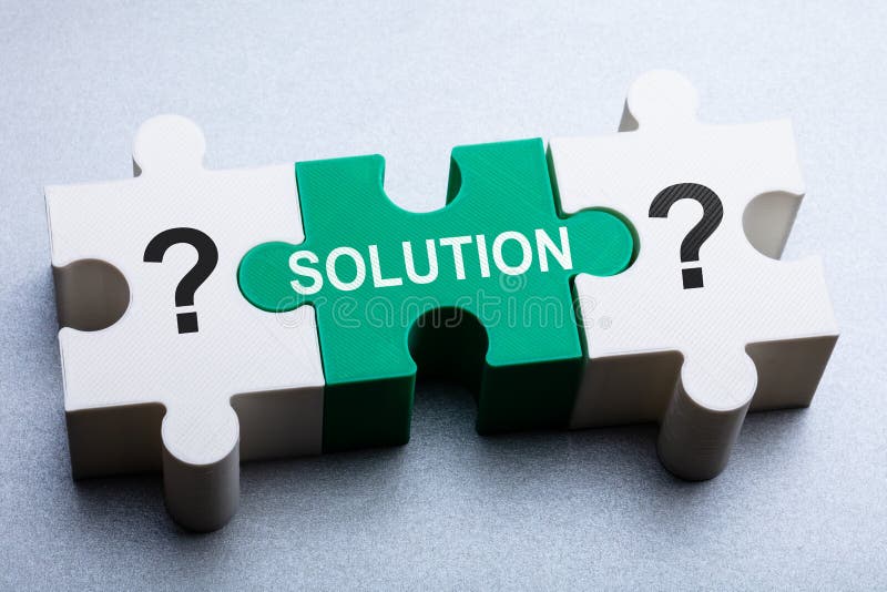 Solution Word Made with Puzzle Stock Photo - Image of link, background ...