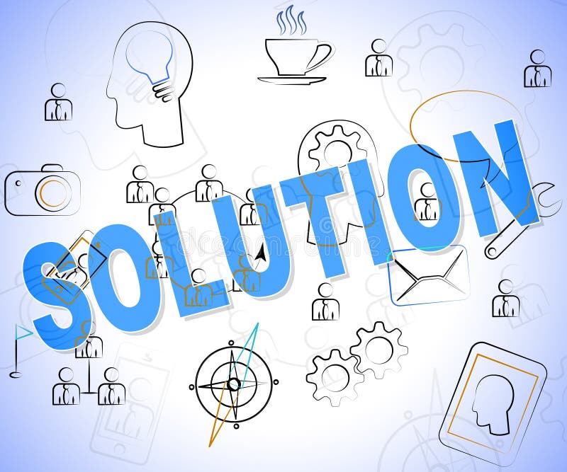 Solution Word Shows Resolve Resolution Solving Stock Illustration ...
