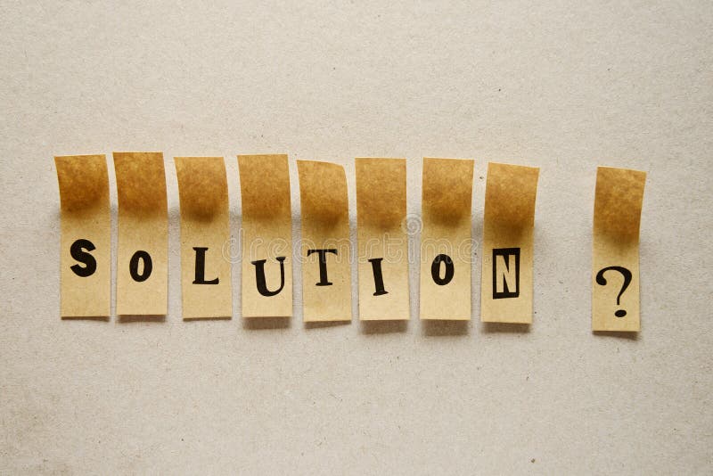 Solution - Word in Sticky Letters Stock Photo - Image of paper, concept ...