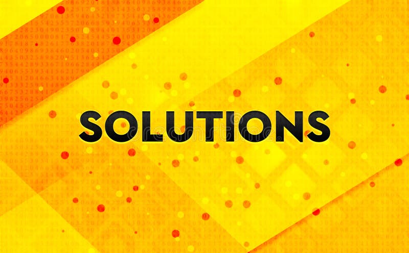 Solutions Abstract Digital Banner Yellow Background Stock Illustration ...