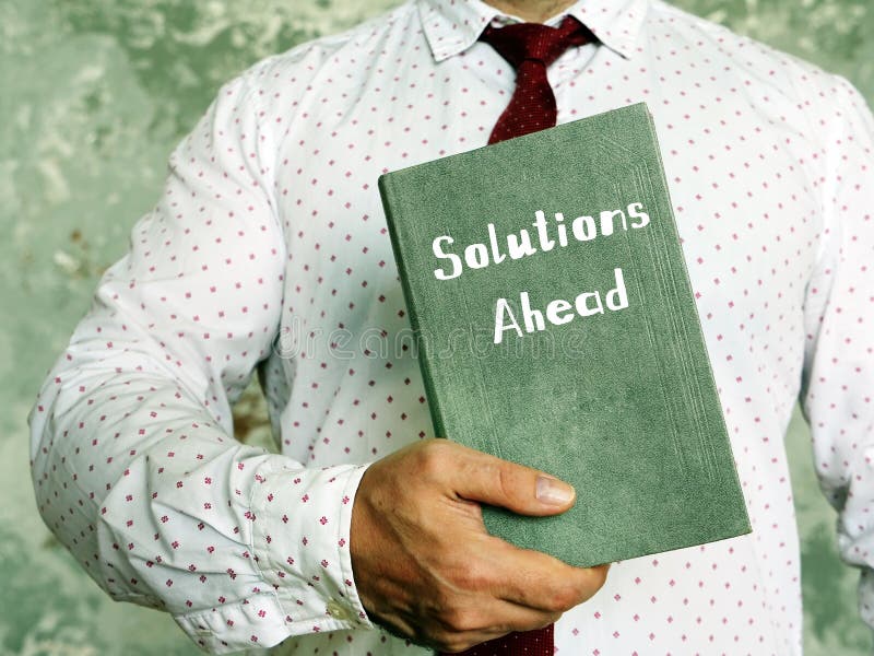 Solutions Ahead Sign on the Page Stock Photo - Image of solution ...