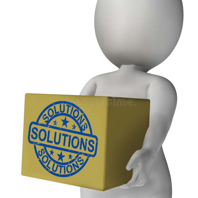 Solutions Box Means Solving Problems Stock Illustration - Illustration ...