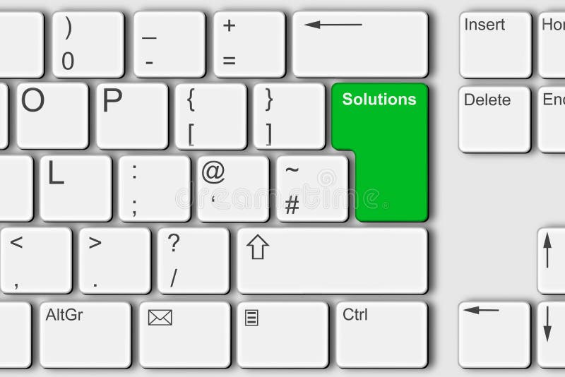 Solutions Concept PC Computer Keyboard Illustration Stock Illustration ...