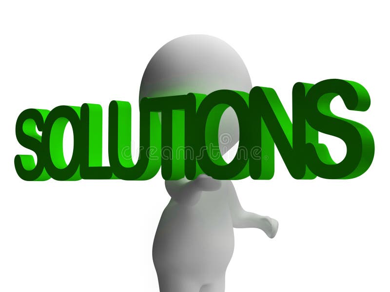 Solutions and 3d Character Showing Answers and Fixing Stock ...