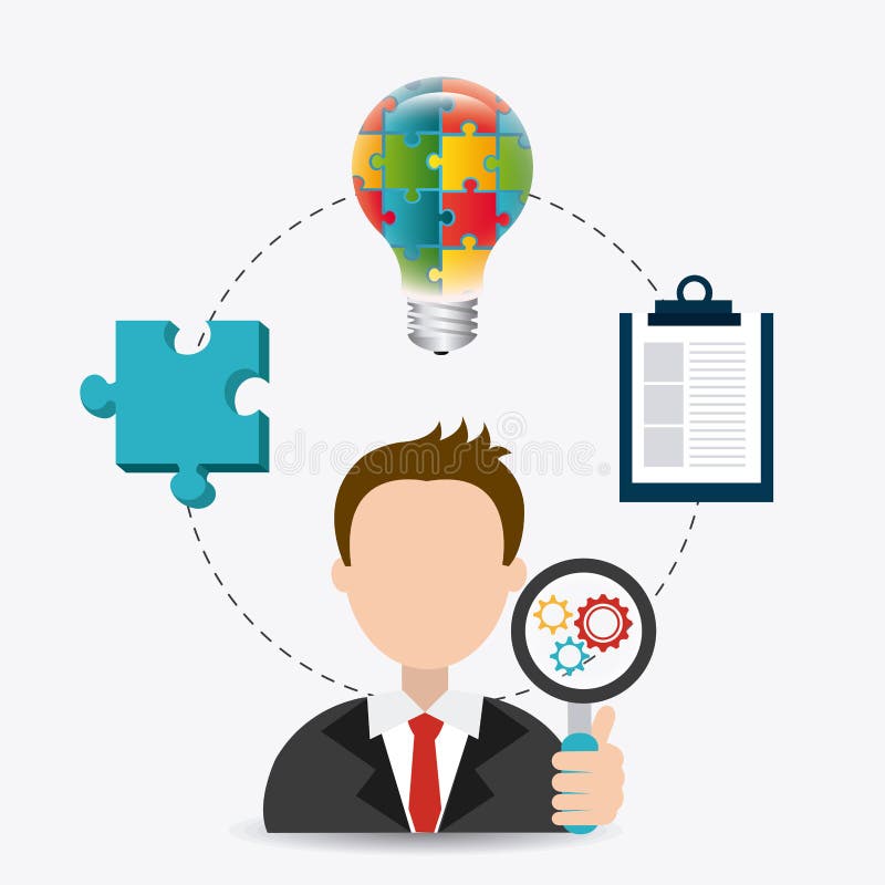 Solutions design. stock illustration. Illustration of search - 62259772