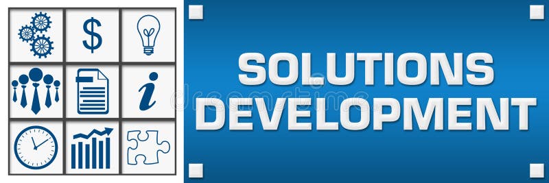 Solutions Development Blue Professional Horizontal Stock Illustration ...