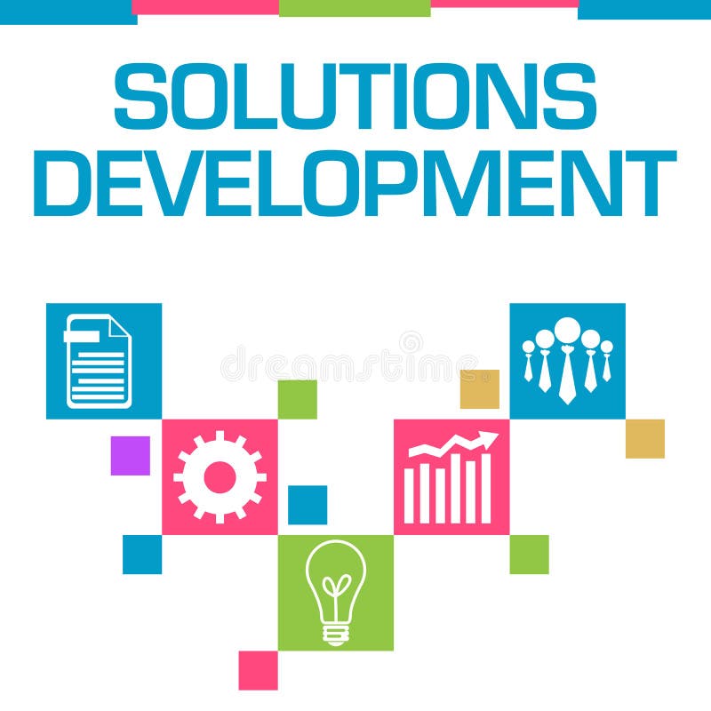Solutions Development Blue Professional Horizontal Stock Illustration ...