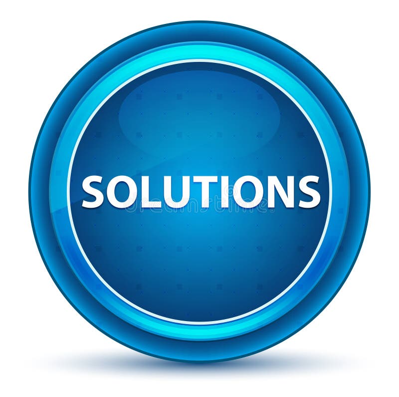 Solutions Eyeball Blue Round Button Stock Illustration - Illustration ...