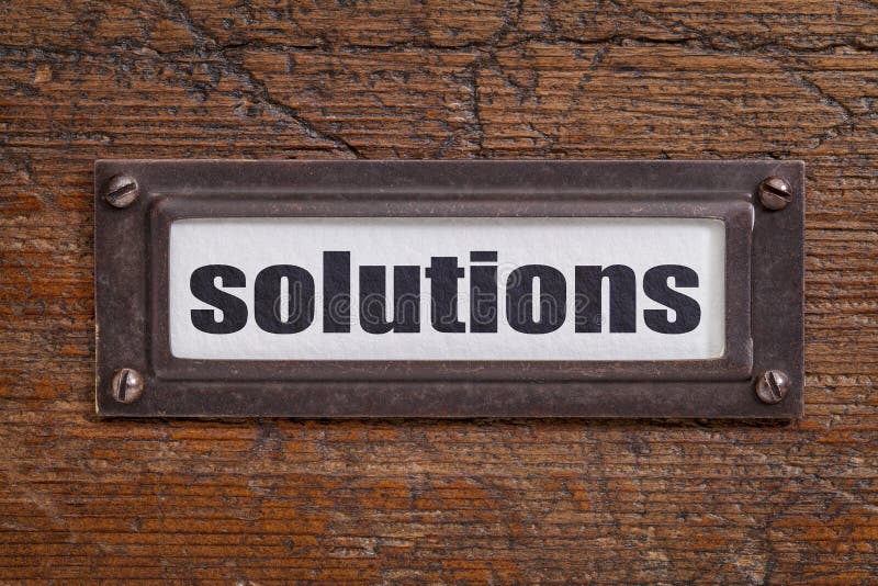 Solutions - File Cabinet Label Stock Image - Image of wood, paper: 44151325