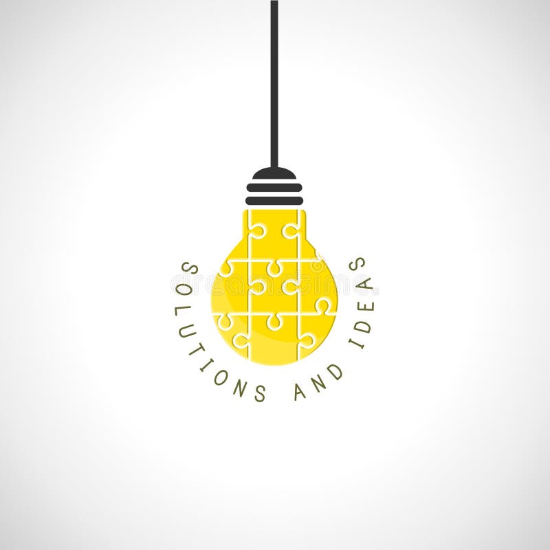 Solutions and Ideas Concept with Light Bulb Stock Vector - Illustration ...