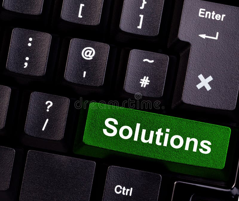 Solutions on keyboard stock photo. Image of green, decision - 17874314