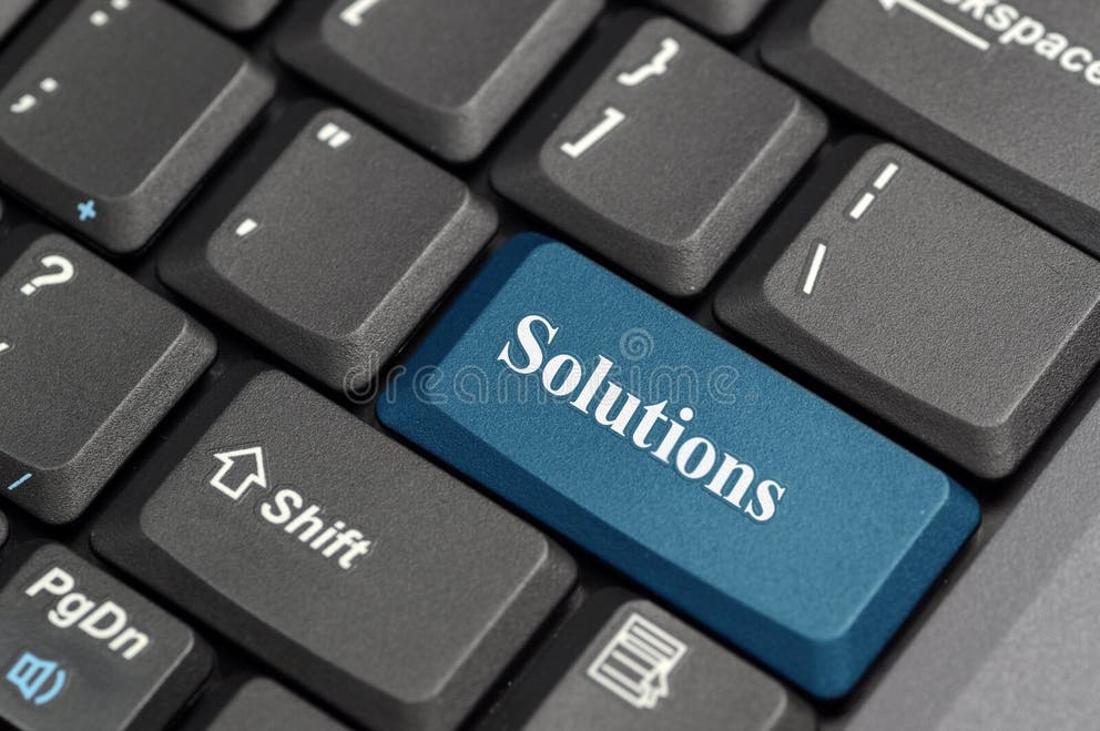 Solutions on keyboard stock image. Image of decision - 25004021