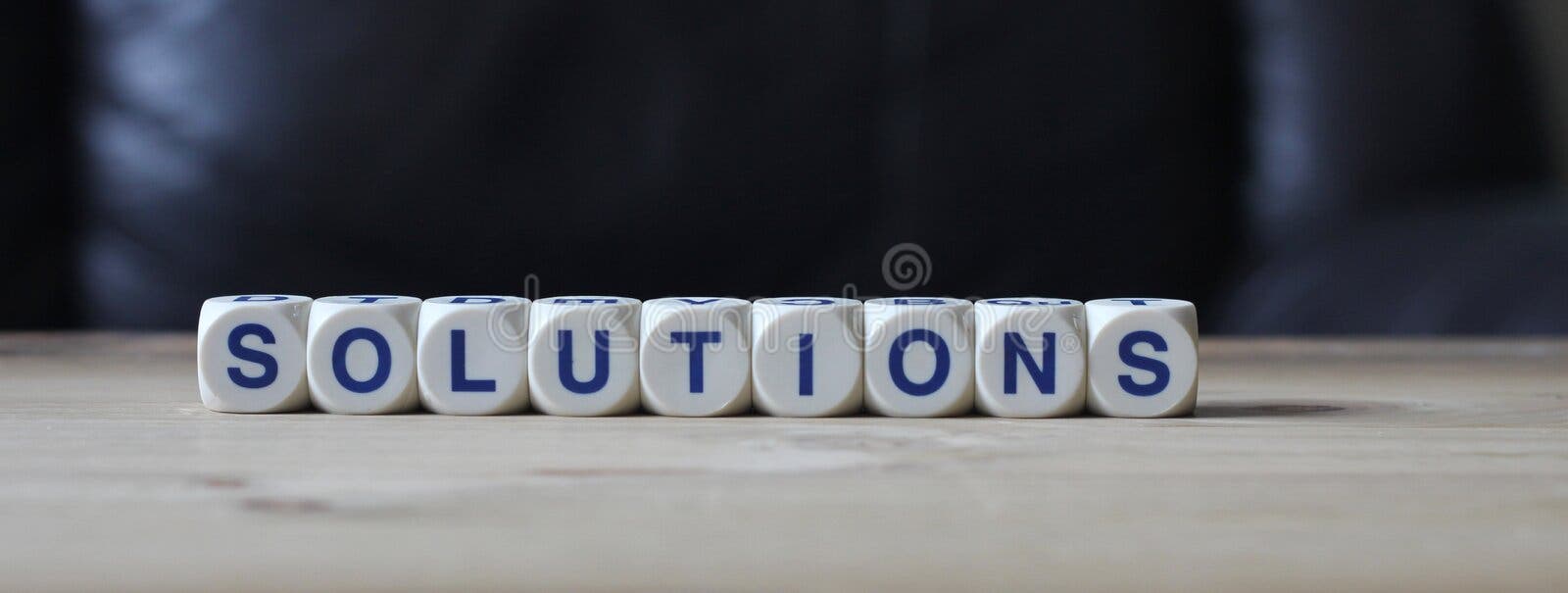 We offer solutions stock photo. Image of handwritten - 43830816