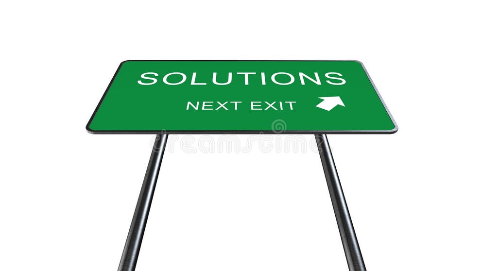 Solutions Next Exit Green Road Sign with Direction Arrow Isolated on ...