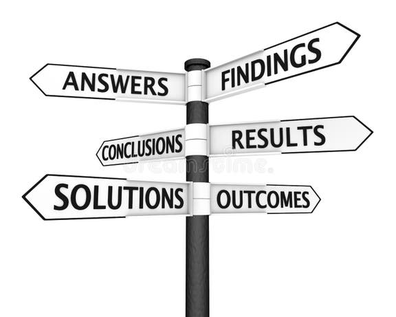 Solutions Signpost stock illustration. Illustration of outcomes - 22807671