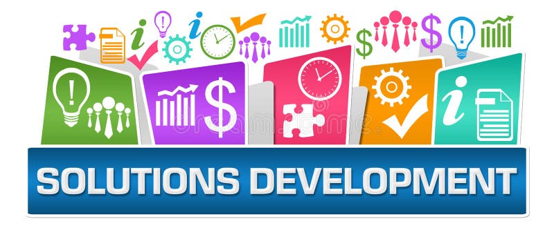 Solutions Development Blue Professional Horizontal Stock Illustration ...