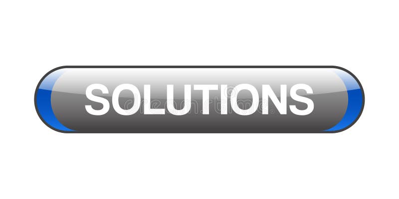 Solutions button stock illustration. Illustration of blue - 121856218