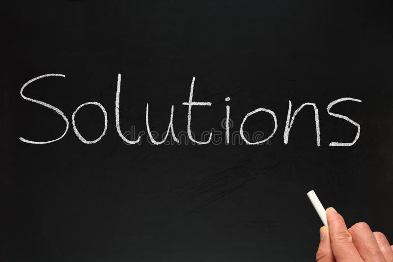 Solutions, Written on a Blackb Stock Image - Image of white, word: 4185423