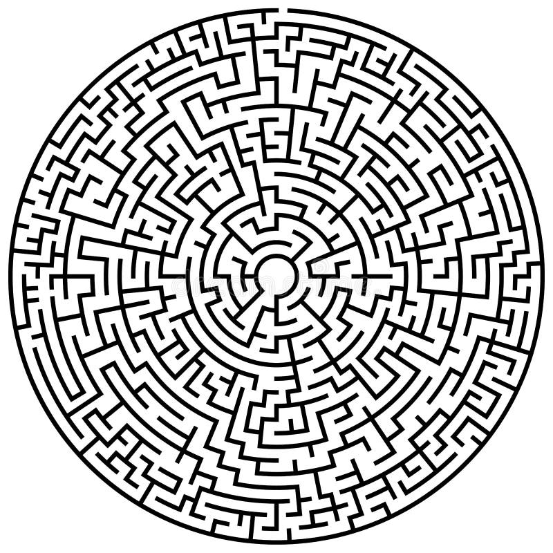 Solvable Circular Maze Element Isolated on White Stock Vector ...