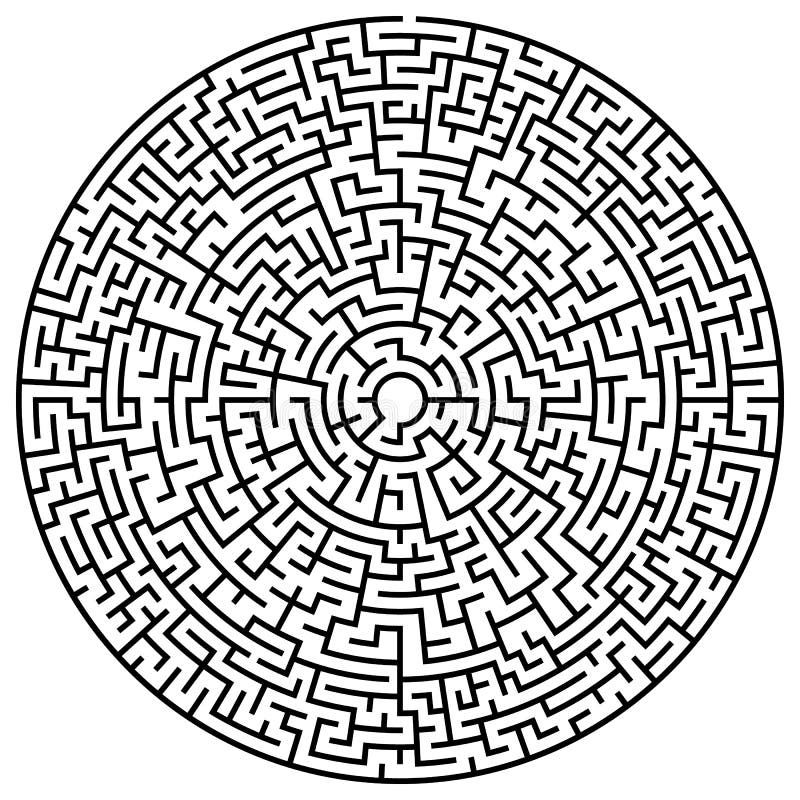 Solvable Circular Maze Element Isolated on White Stock Vector ...