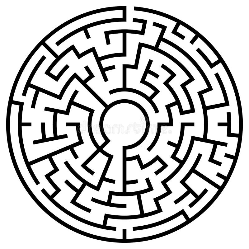 Solvable Circular Maze Element Isolated on White Stock Vector ...