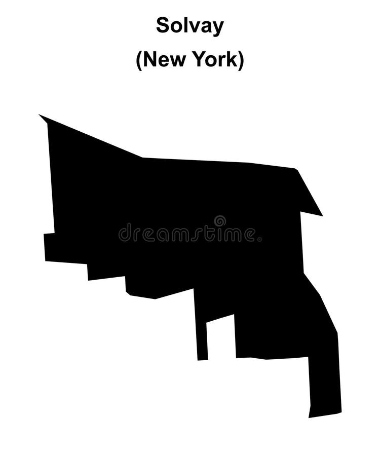 Solvay outline map stock illustration. Illustration of boundaries ...