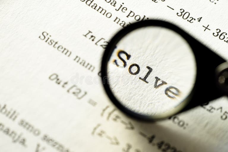 Solve stock photo. Image of paper, dictionary, loupe - 13299690