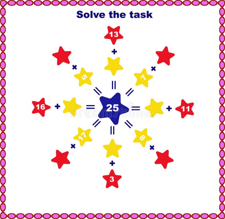 Solve the Math Lesson Adding and Subtracting. Stock Vector ...