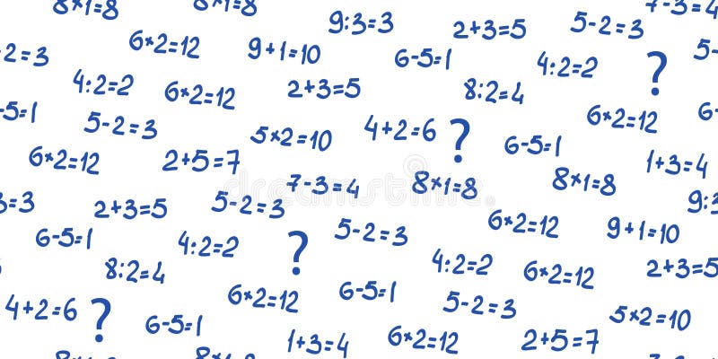 Solve Mathematics Examples Seamless Pattern Stock Vector - Illustration ...