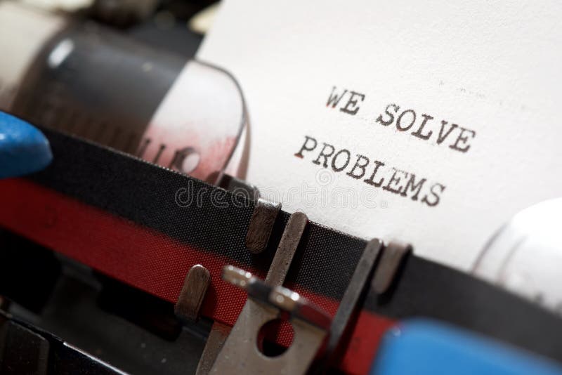 We solve problems phrase stock photo. Image of company - 199749556