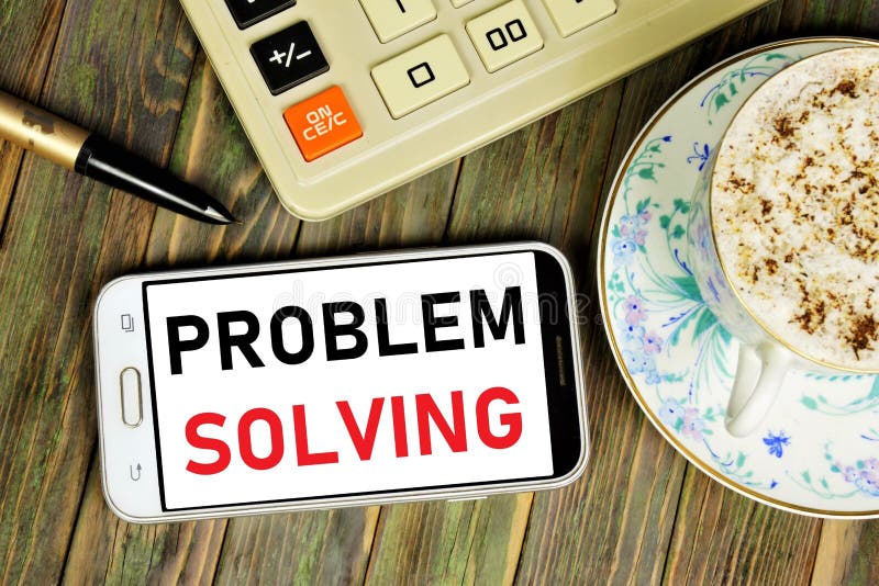 Solve Problems. Text Message on the Smartphone Screen Stock Photo ...