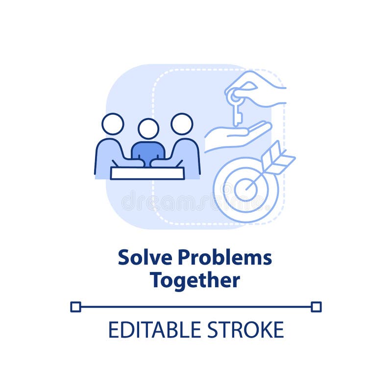 Solve Problems Together Light Blue Concept Icon Stock Vector ...