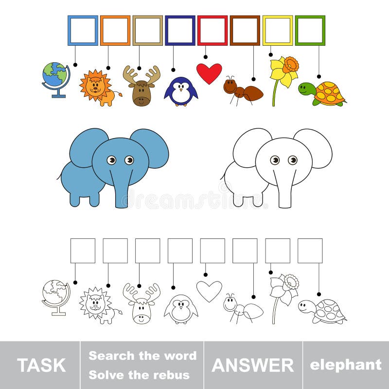 Solve the Rebus. Find Hidden Word Stock Vector - Illustration of line ...