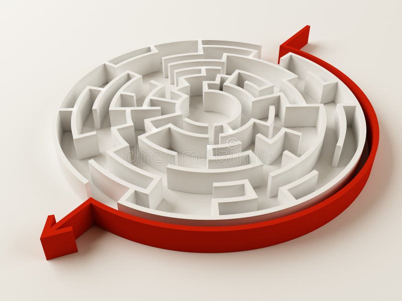 Solved Maze puzzle stock illustration. Illustration of creativity ... Solved Maze puzzle stock illustration. Illustration of creativity ...