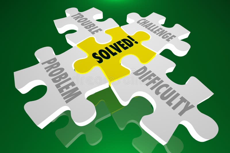 Solved Solution Challenge Difficulty Puzzle Stock Illustration ...