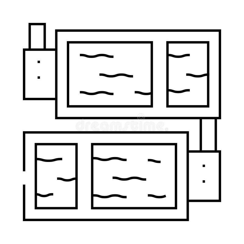 Solvent Extraction Tanks Copper Line Icon Vector Illustration Stock ...
