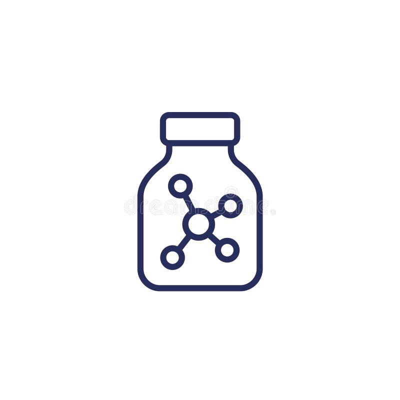 Solvent line icon on white stock vector. Illustration of science ...