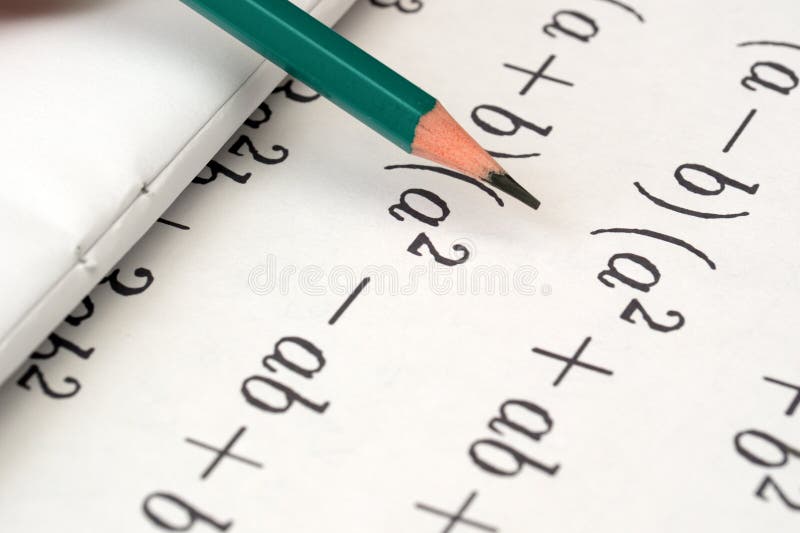 Solving Algebraic Equations with a Pencil on Notebook Paper Stock Photo ...
