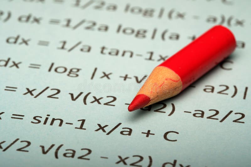 Solving Calculus with a Red Pencil Stock Image - Image of focus ...