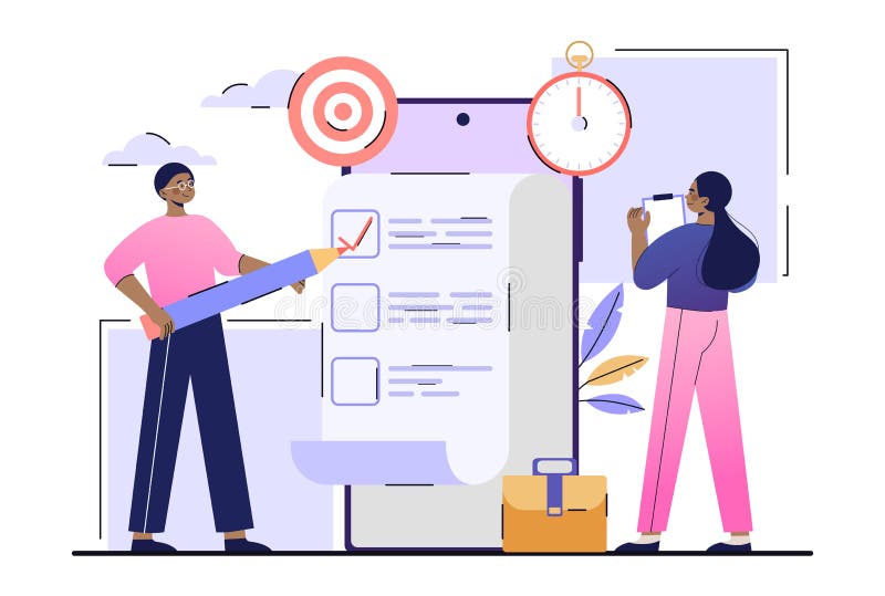 Solving challenging tasks stock vector. Illustration of complete ...