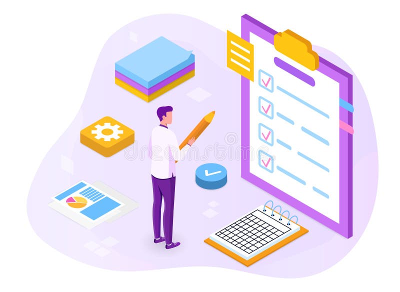 Solving challenging tasks stock vector. Illustration of complete ...